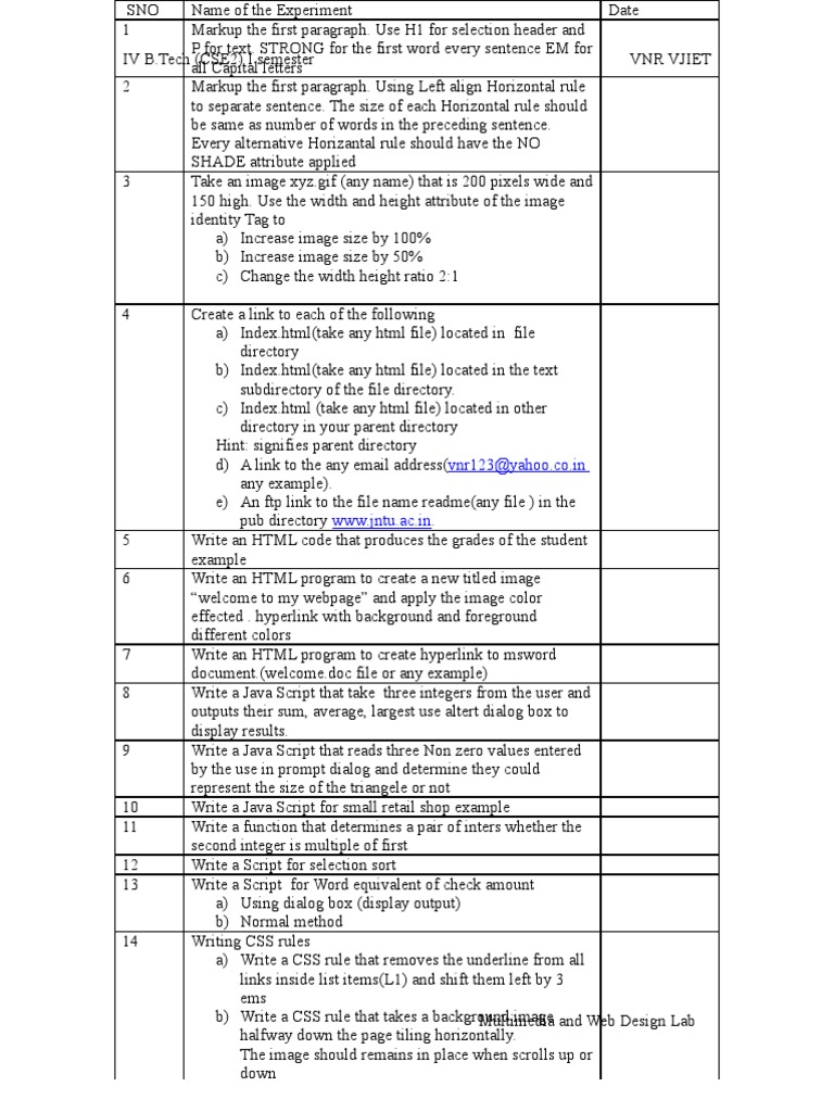 Mmlab Cse2 | PDF | Hyperlink | Html