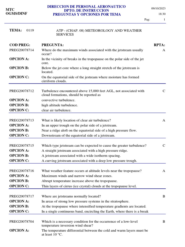 Atp - (Chap. 08) Meteorology and Weather Services | PDF | Thunderstorm ...