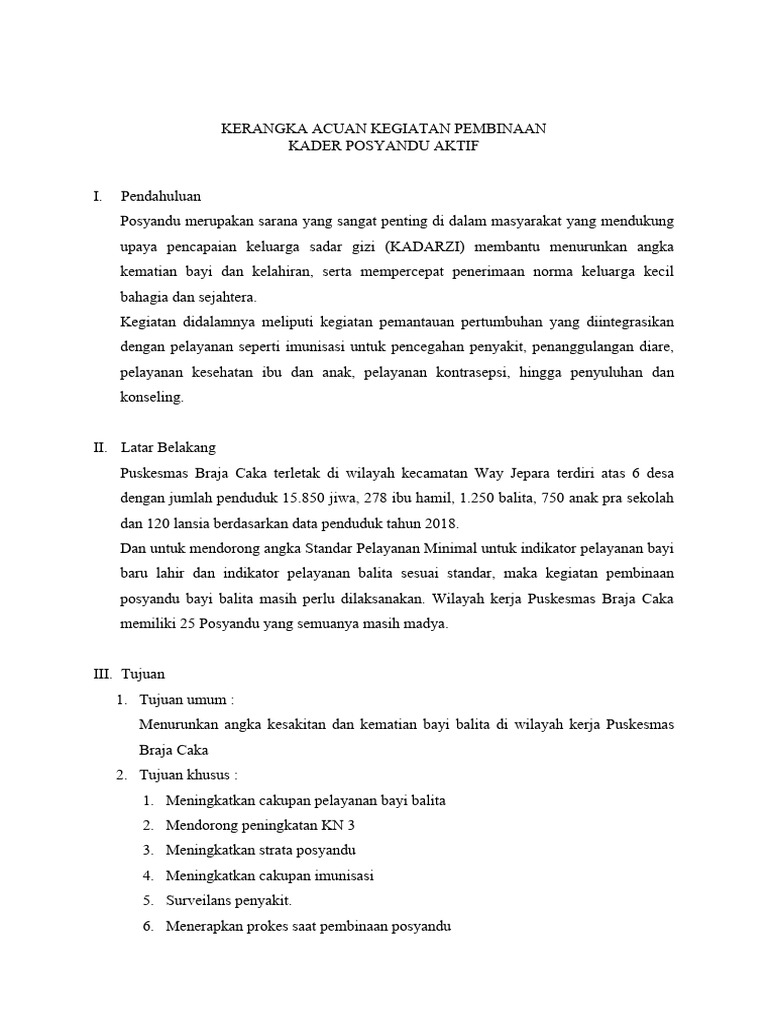 Contoh KAK 2021 | PDF | Karier & Perkembangan