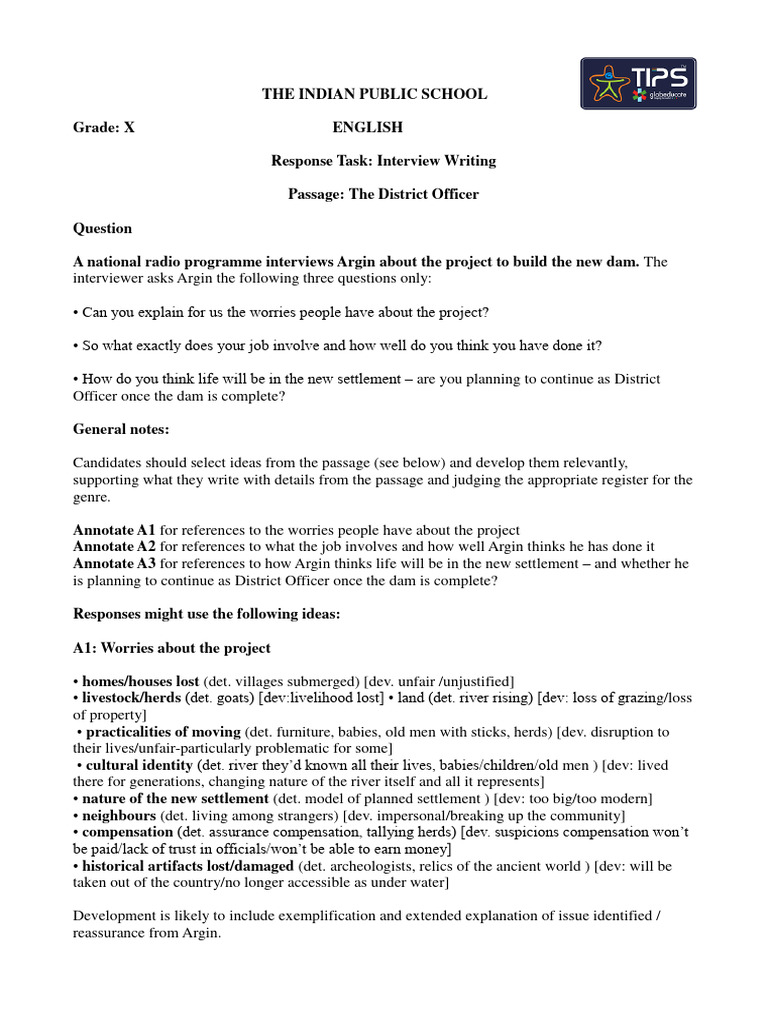 Grade 8 Interview Writing Worksheet 2 MS | PDF