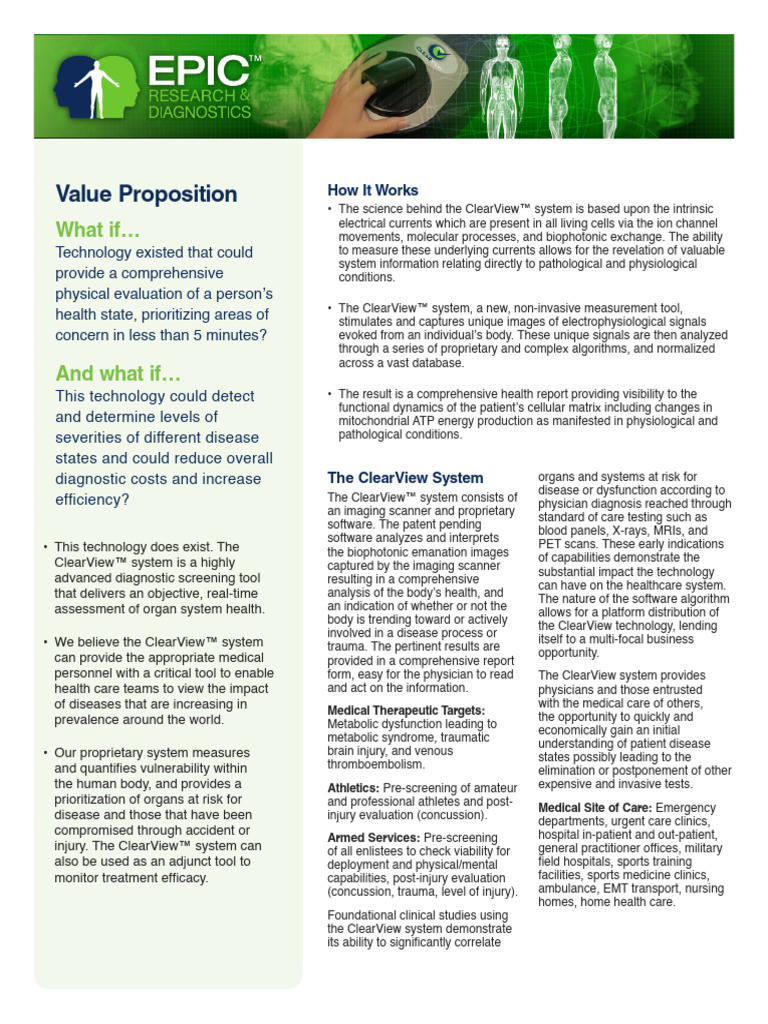 EPIC investor summary 09282015f | PDF | Clinical Trial | Medical Diagnosis