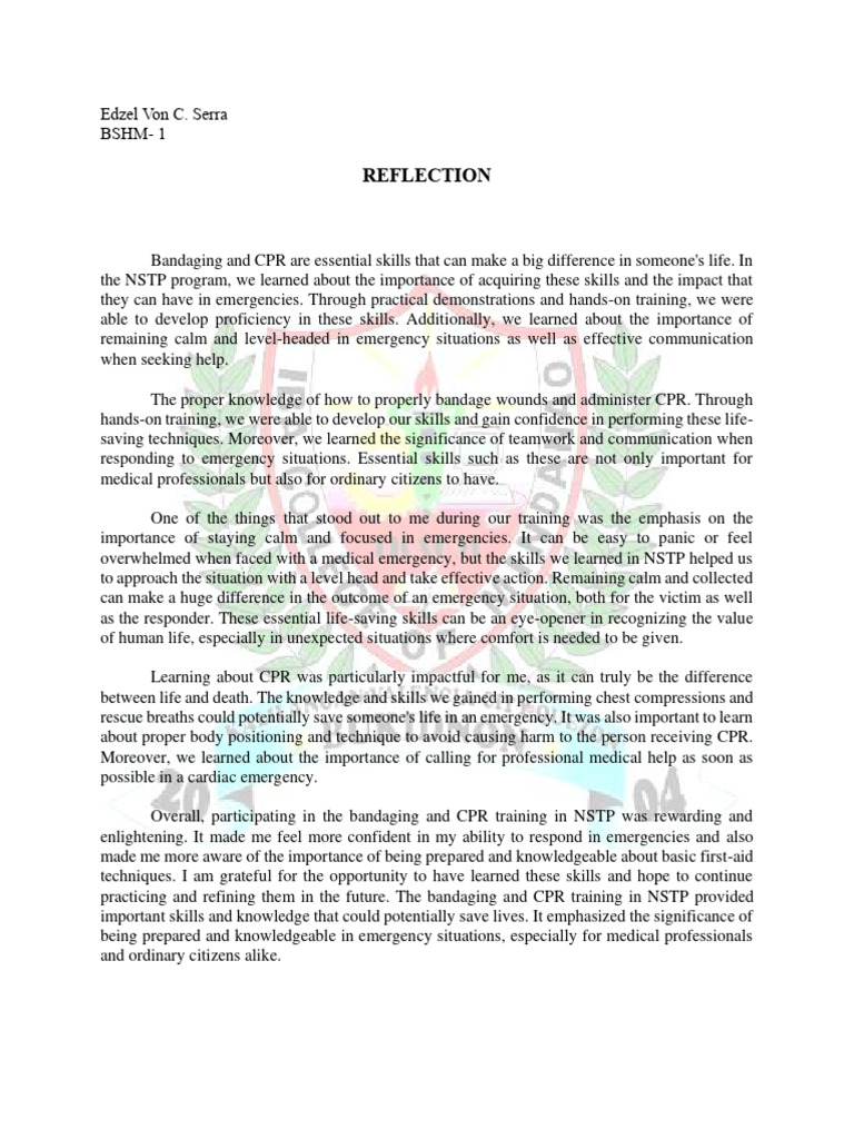 Nstp Reflection | PDF