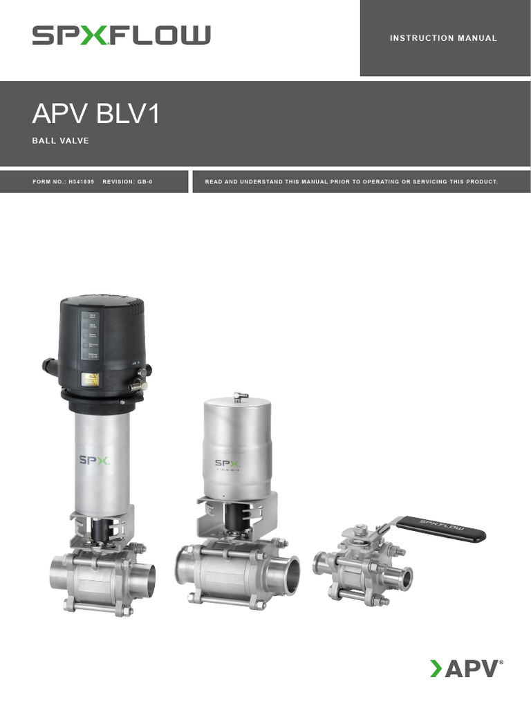 Apv BLV1 GB-0 012020 | PDF | Valve | Actuator