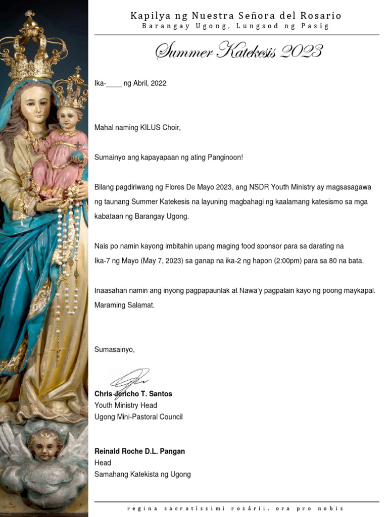 FLORES-DE-MAYO-LETTERS-2023 | PDF