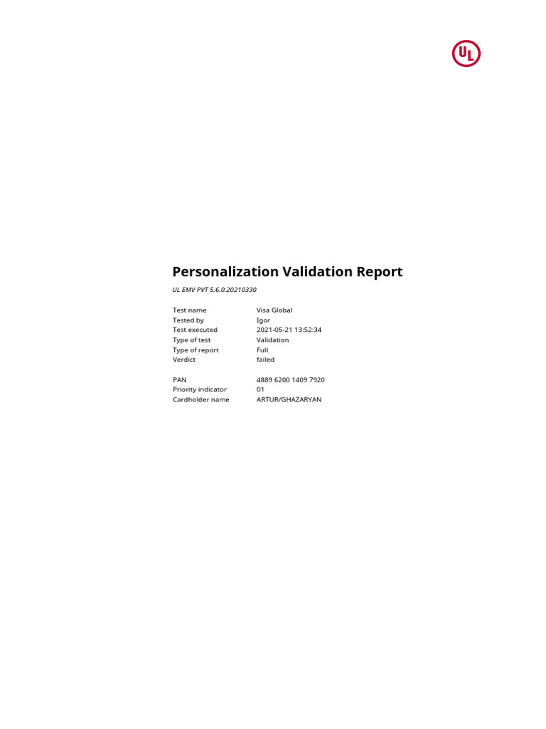Validate Card Visa | PDF | Emv | Personal Identification Number Validate Card Visa | PDF | Emv | Personal Identification Number