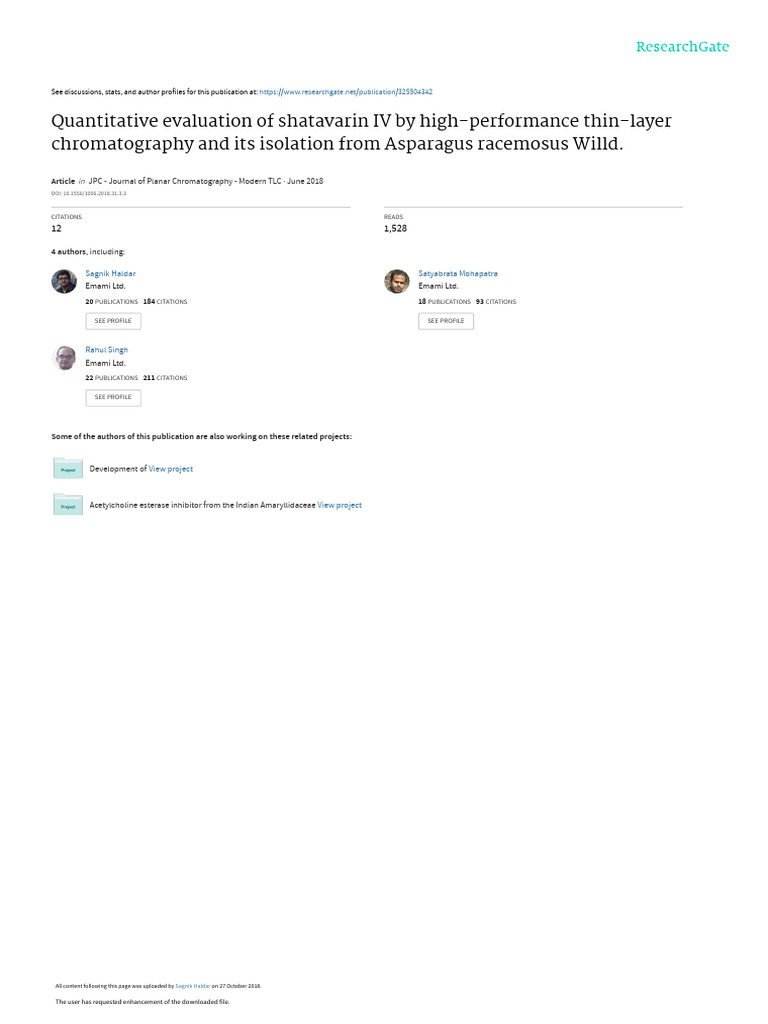 Shatavarin IVPaper | PDF