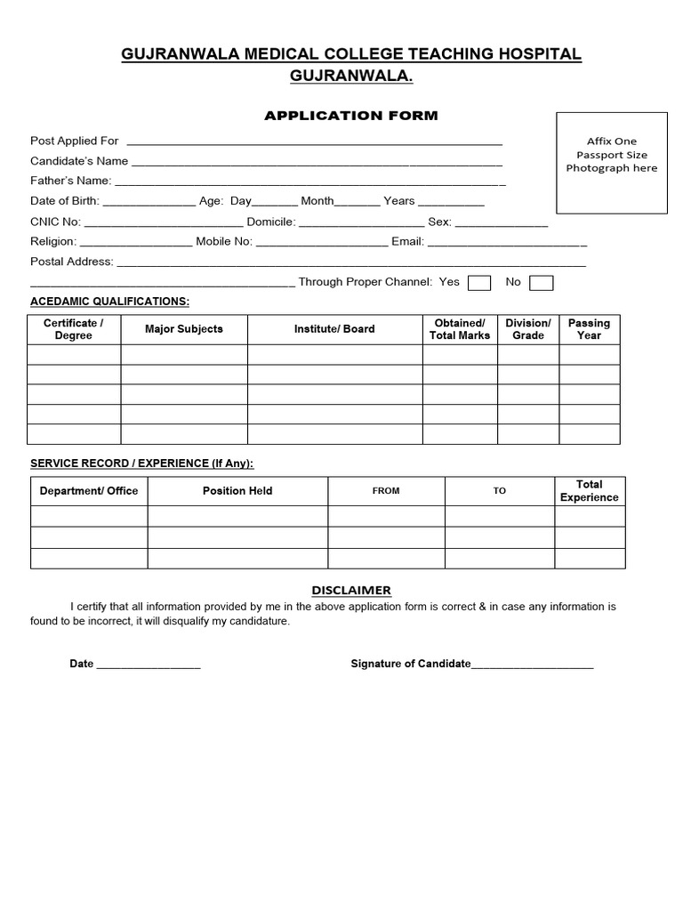 Job Application Form 2021 | PDF