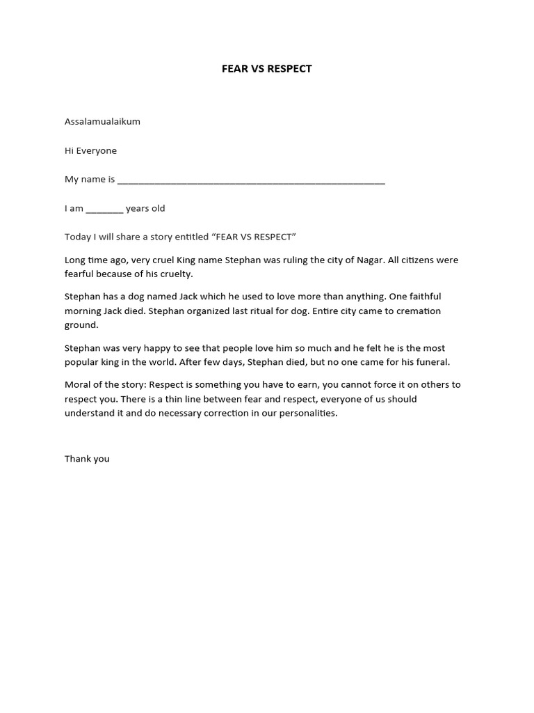 Script Fear vs Respect | PDF