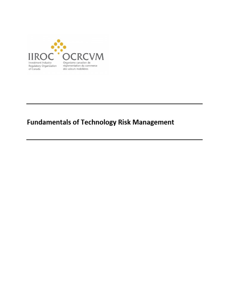 Fundamentals of Technology Risk Management - en | PDF