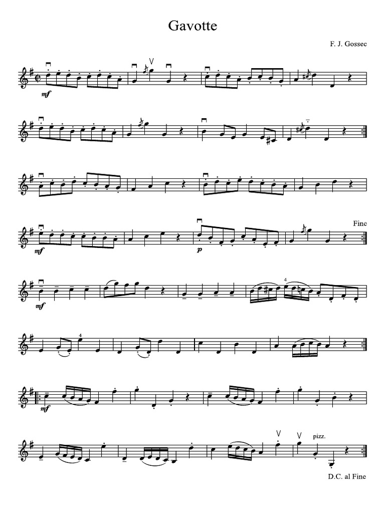 Gavotte Gossec | PDF