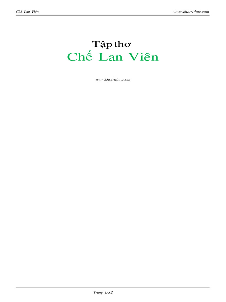Tap Tho Che Lan Vien | PDF
