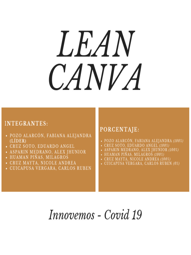 Lienzo Lean Canva | PDF