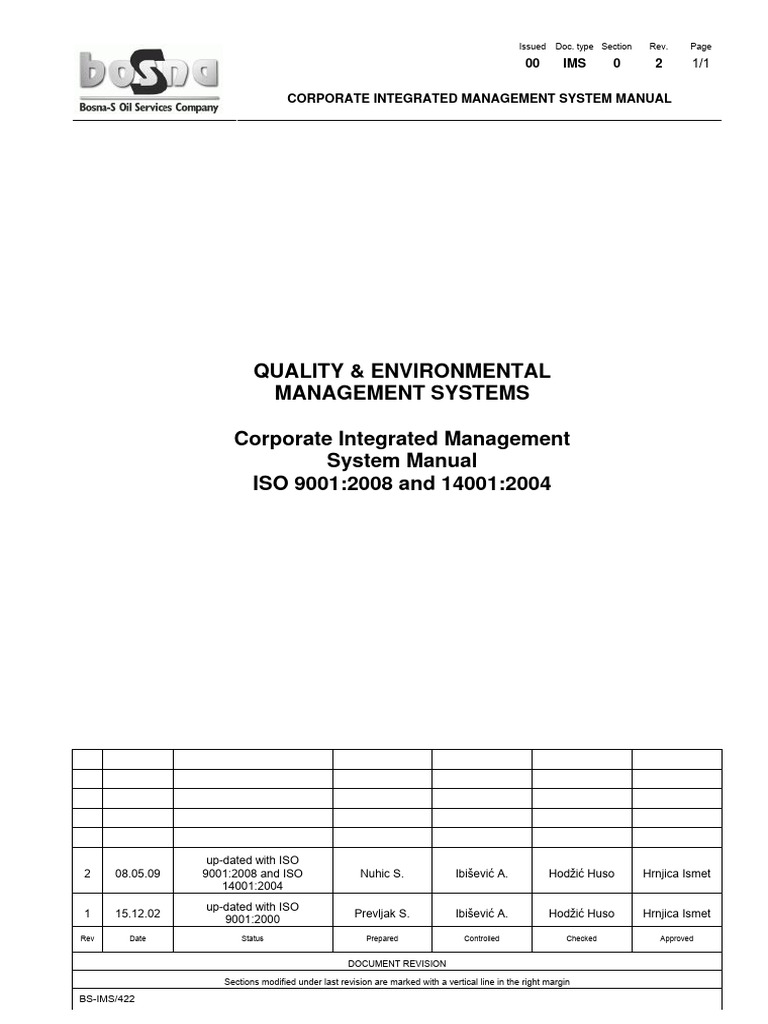 5143 - IMS - 00 - A - Quality Manual | PDF | Quality Management System ...