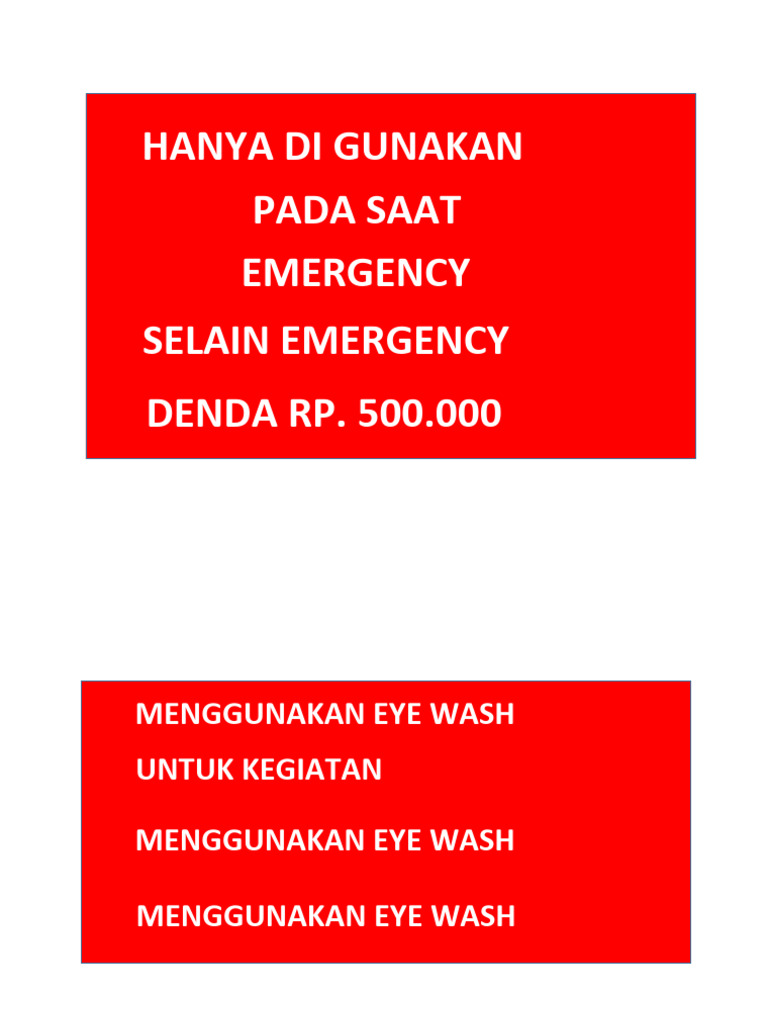 Rambu Eye Wash | PDF