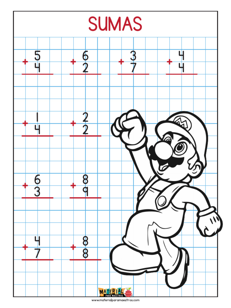 Ejercicios de Sumas - Mario Bros | PDF