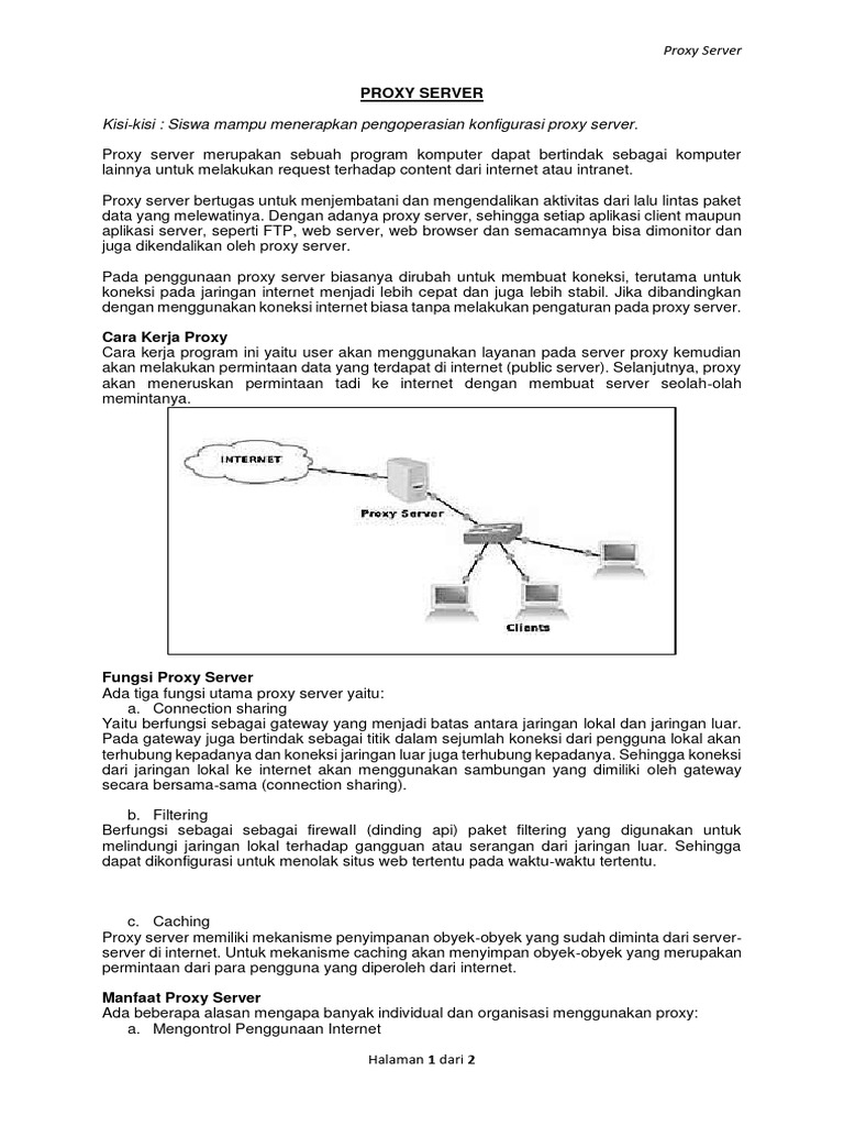 Fungsi dan Jenis Proxy Server | PDF