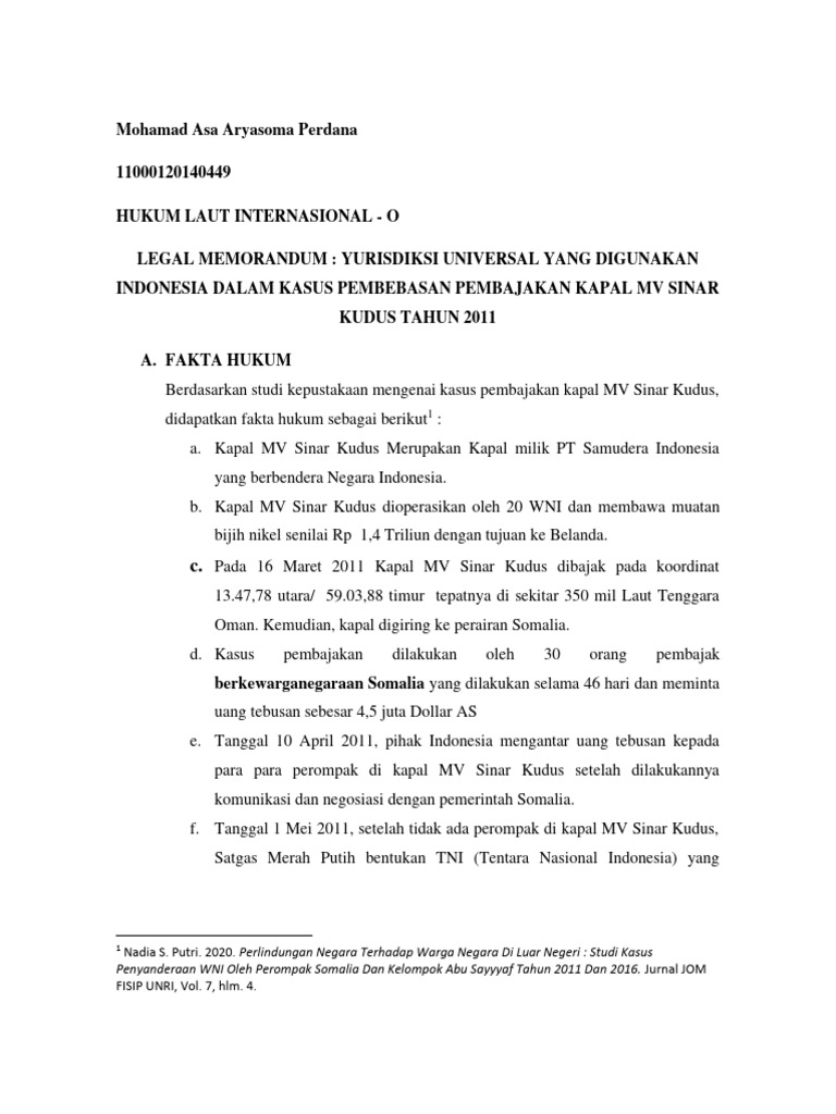 Mohamad Asa Aryasoma Perdana - 11000120140 - Tugas 2 Hukum Laut ...