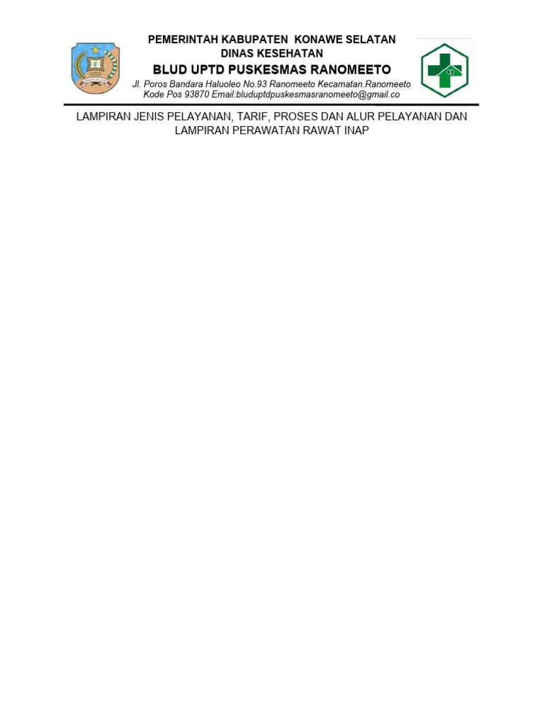 3.1.1.c. Lampiran Jenis Pelayanan, Tarif Proses Dan Alur Pelayanan, Lampiran Perawatan Rawat ...