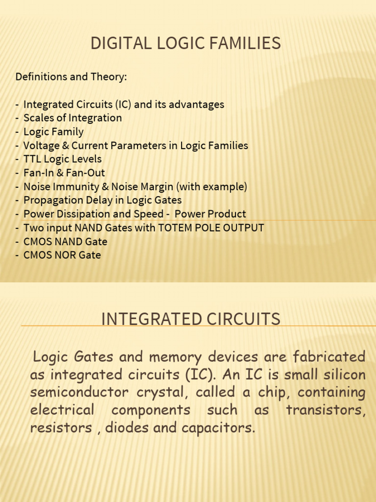 Digital Logic Families | PDF | Logic Gate | Integrated Circuit