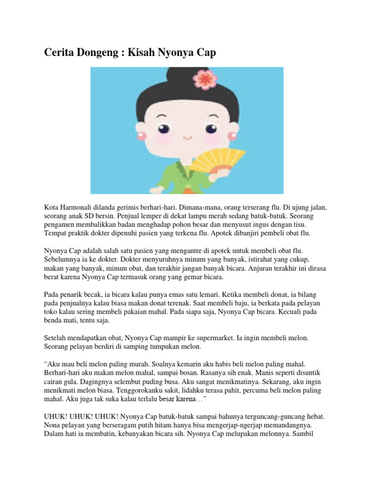 Cerita Dongeng, Kisah Nyonya Cap | PDF