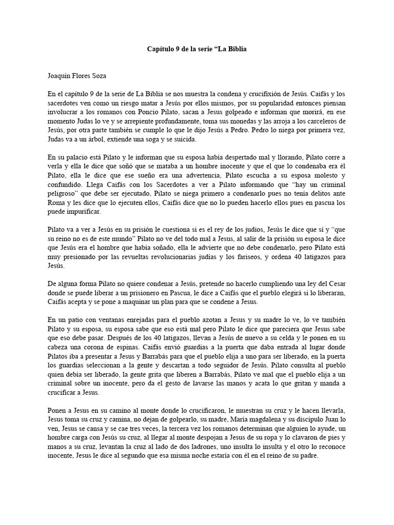 Capítulo 9 de la serie “La Biblia | PDF | Poncio Pilato | Jesús