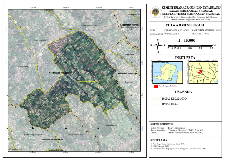 Peta Administrasi Desa Pringgasela Selatan | PDF