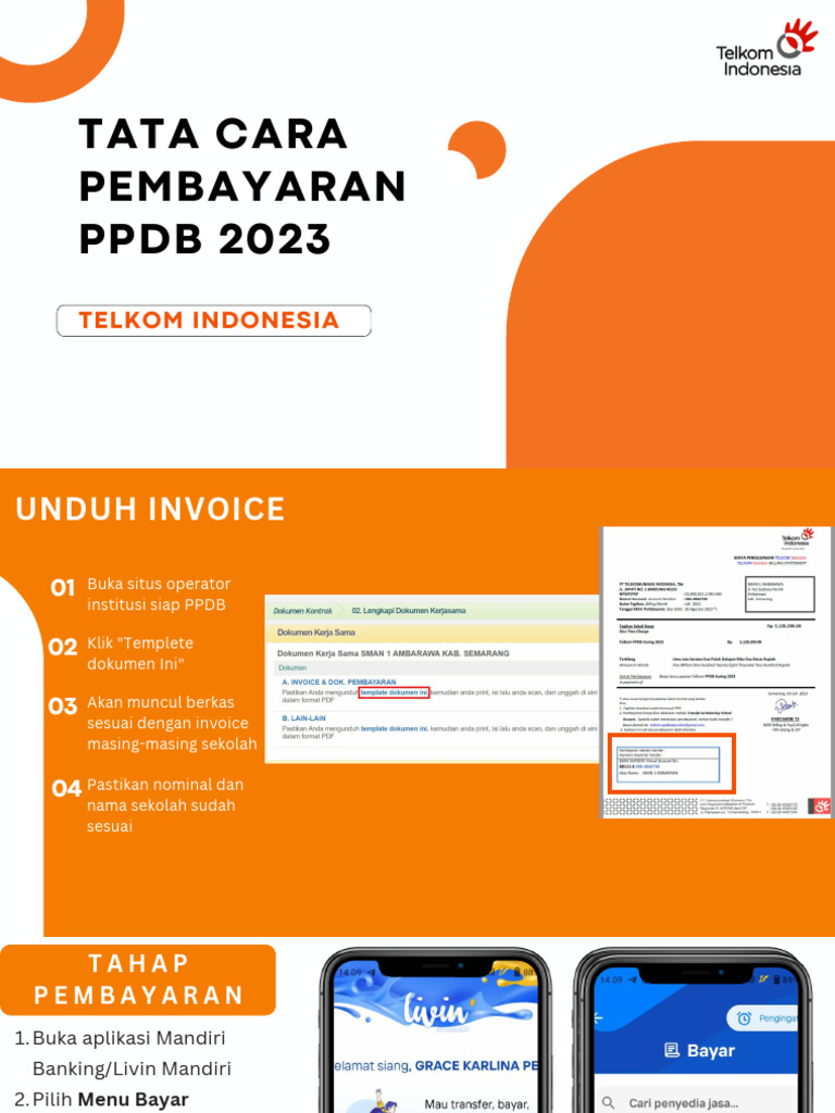 Panduan Pembayaran PPDB 2023 Telkom | PDF