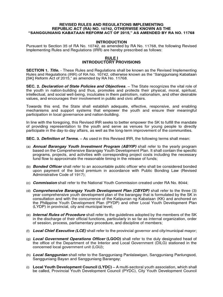 Revised IRR of RA 10742 & RA 11768 | PDF