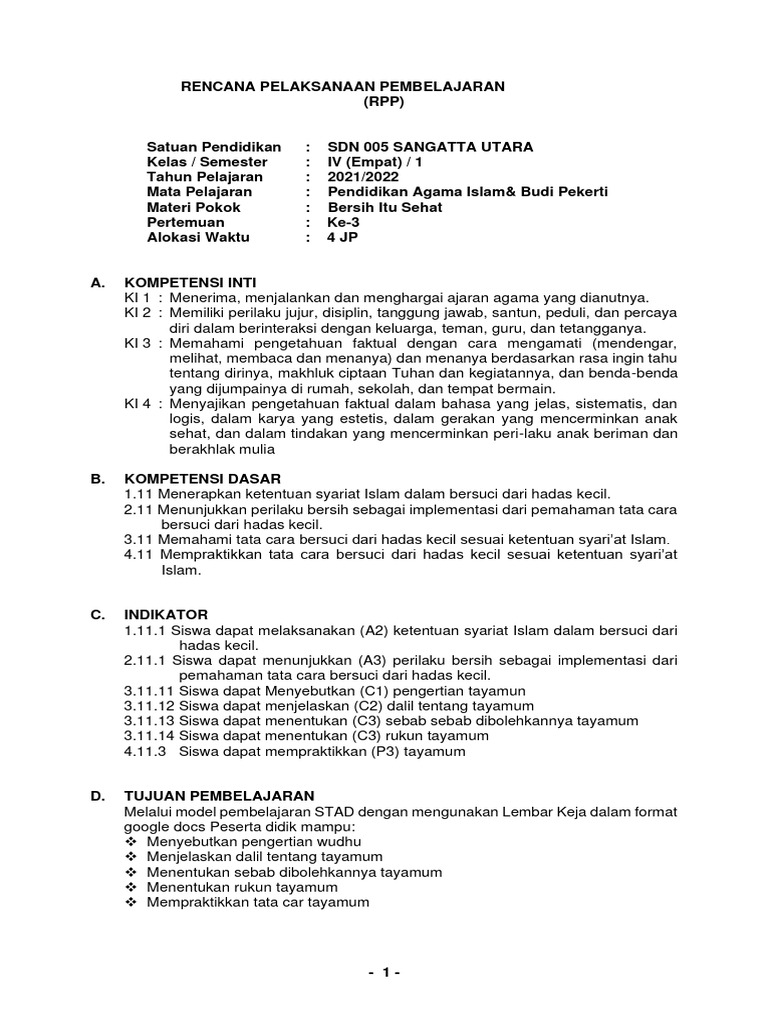 Tugas RPP 3 Revisi | PDF