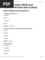 Code of Ethics Multiple Choice Questions | PDF | Morality | Justice