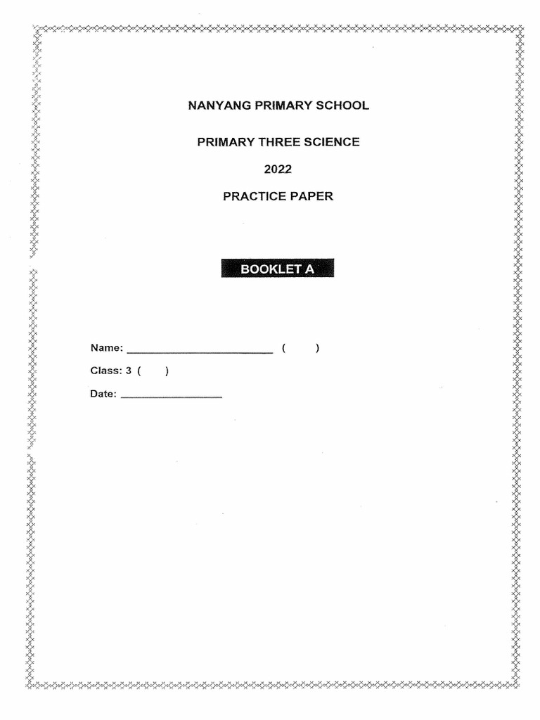 P3 Science 2022 Nanyang PP Papers | PDF
