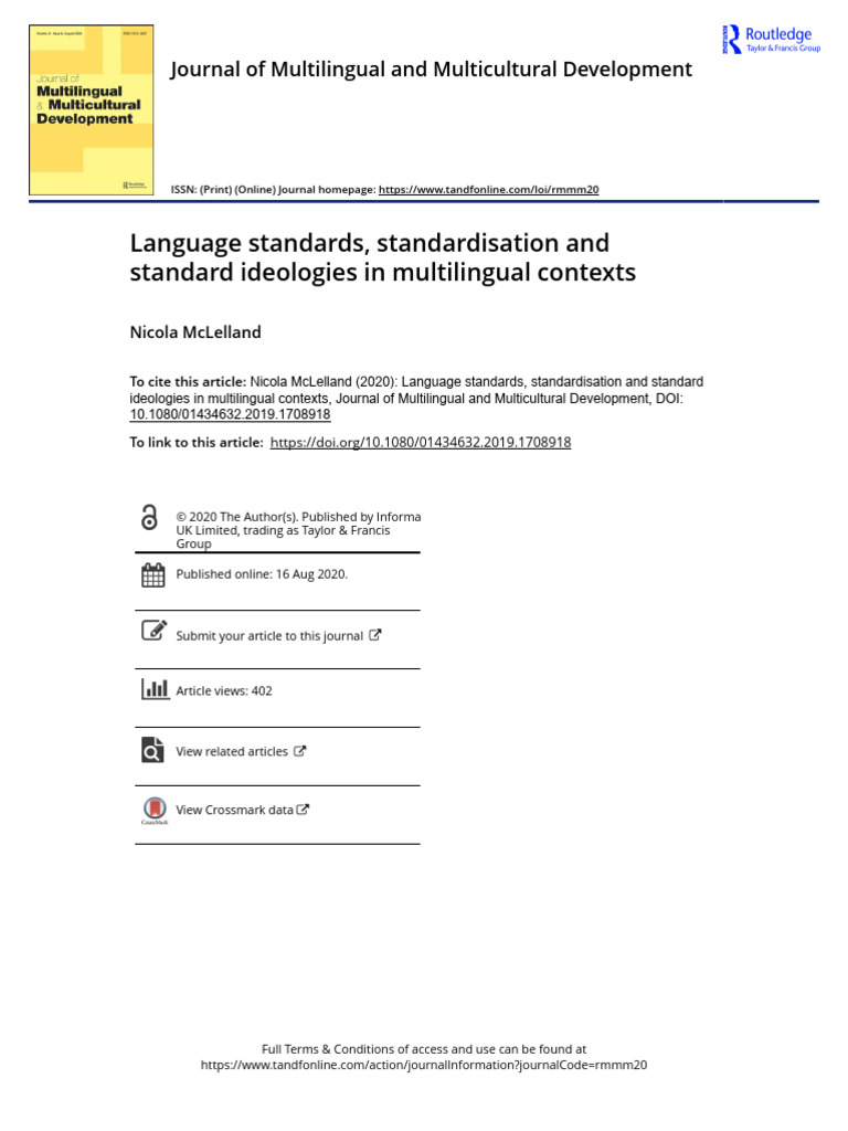 Language Standards Standardisation and Standard Id | PDF