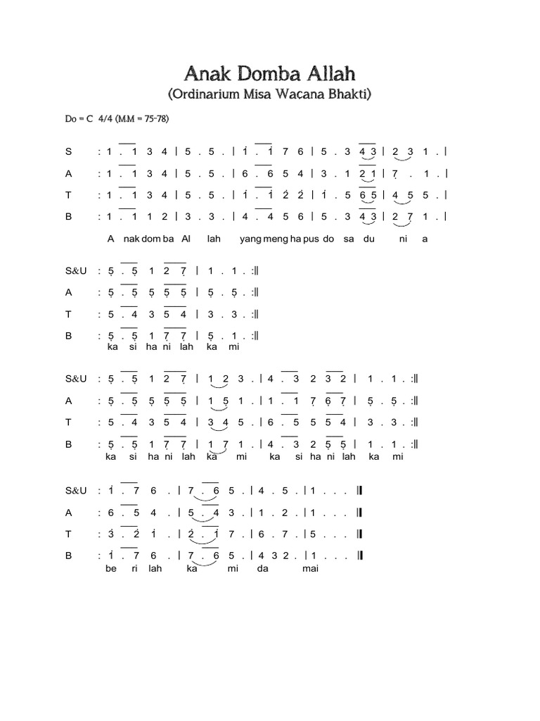 Anak Domba Allah SATB | PDF