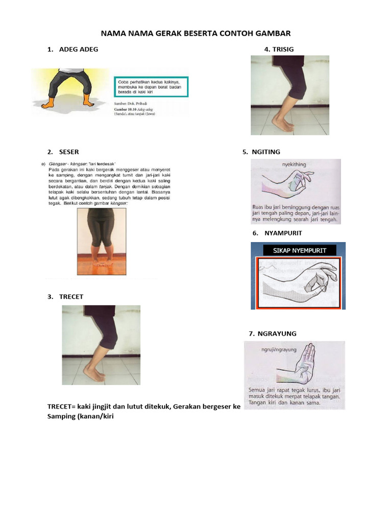 Nama Nama Gerak Beserta Contoh Gambar | PDF