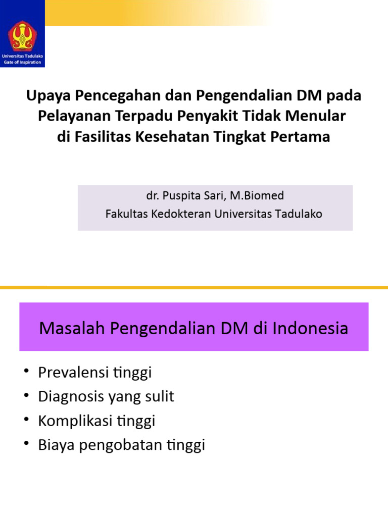 Upaya Pengendalian DM Pada Pelayanan Terpadu | PDF | Pengembangan Diri | Kesehatan Holistik