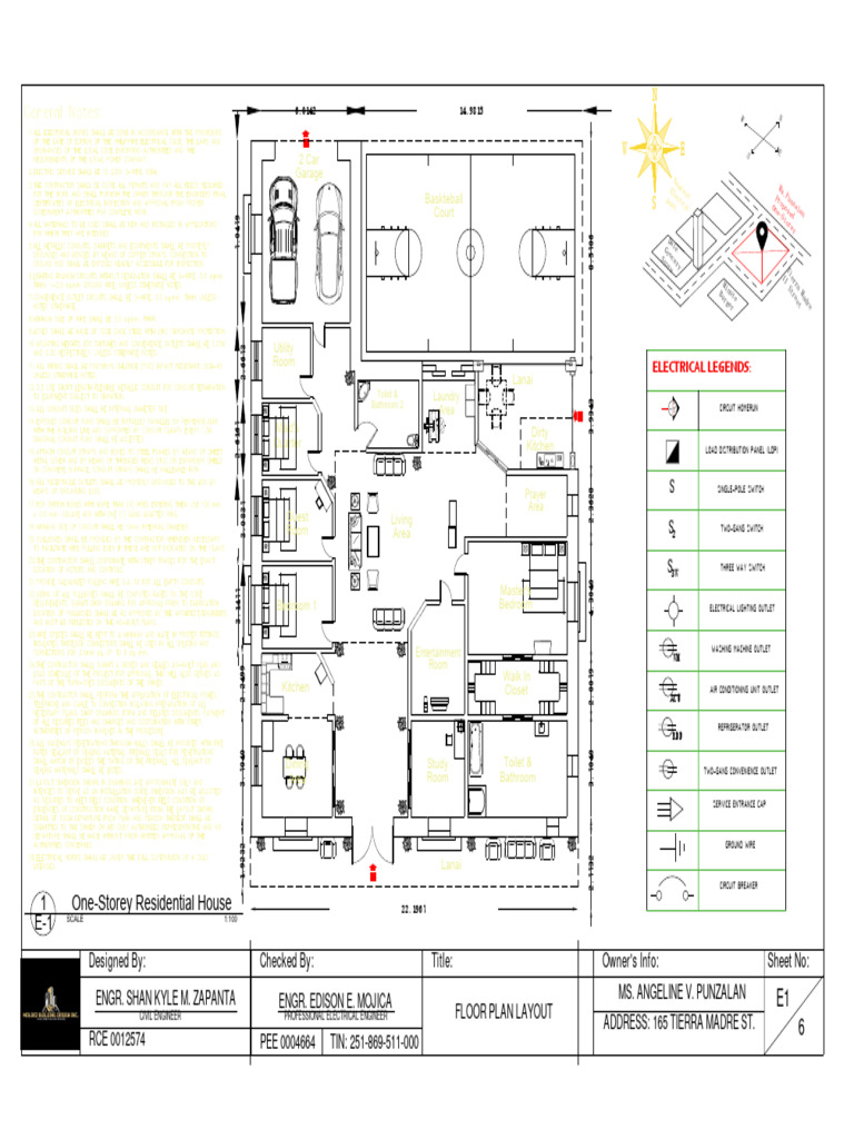 Sample 1 Storrey Plan For Electrical Plan | PDF