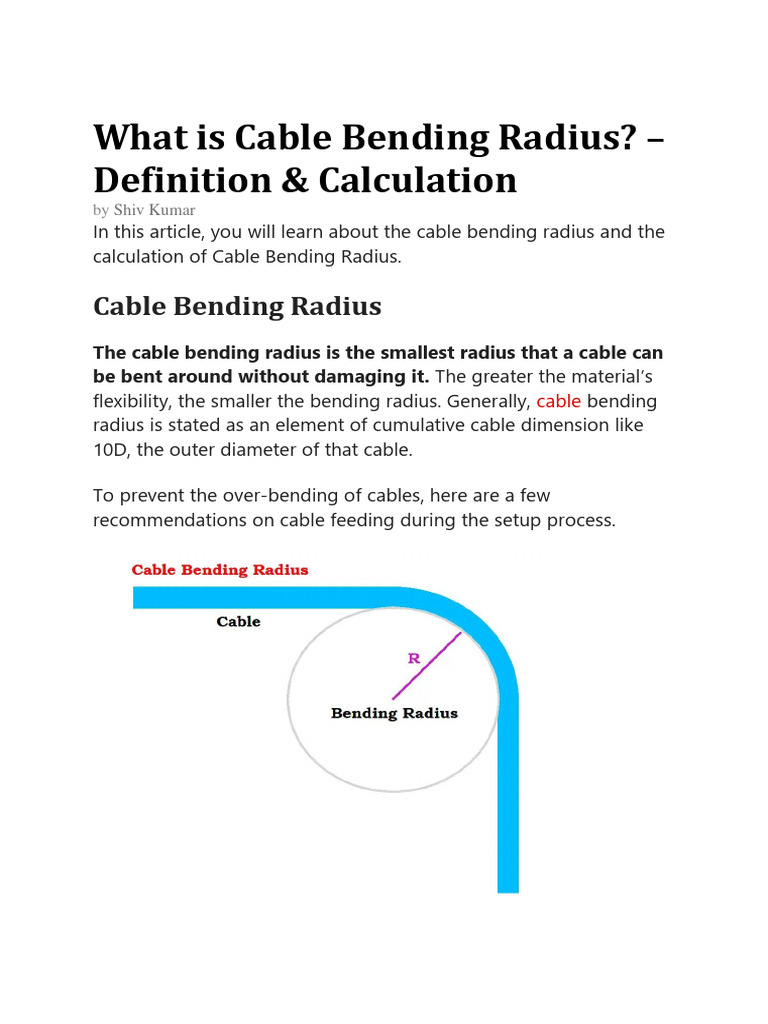 Cable Bending Radius | PDF