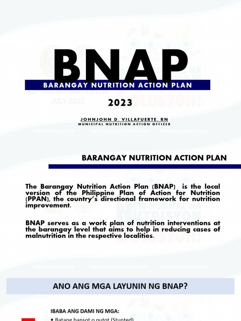Barangay Nutrition Action Plan 2023 | PDF