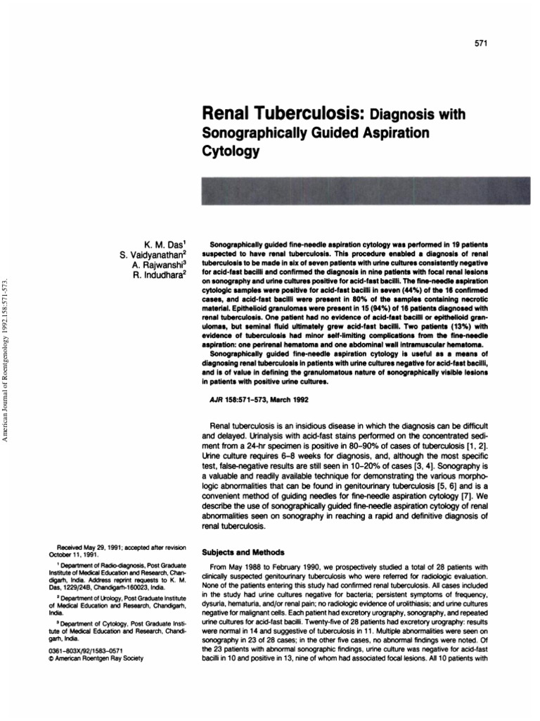 Genitourinary TB | PDF | Science & Mathematics