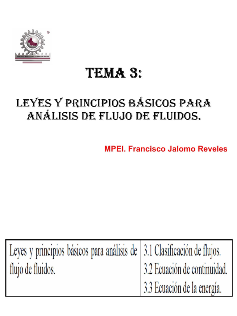3 Leyes y Principios Básicos para Análisis de Flujo de Fluidos. | PDF