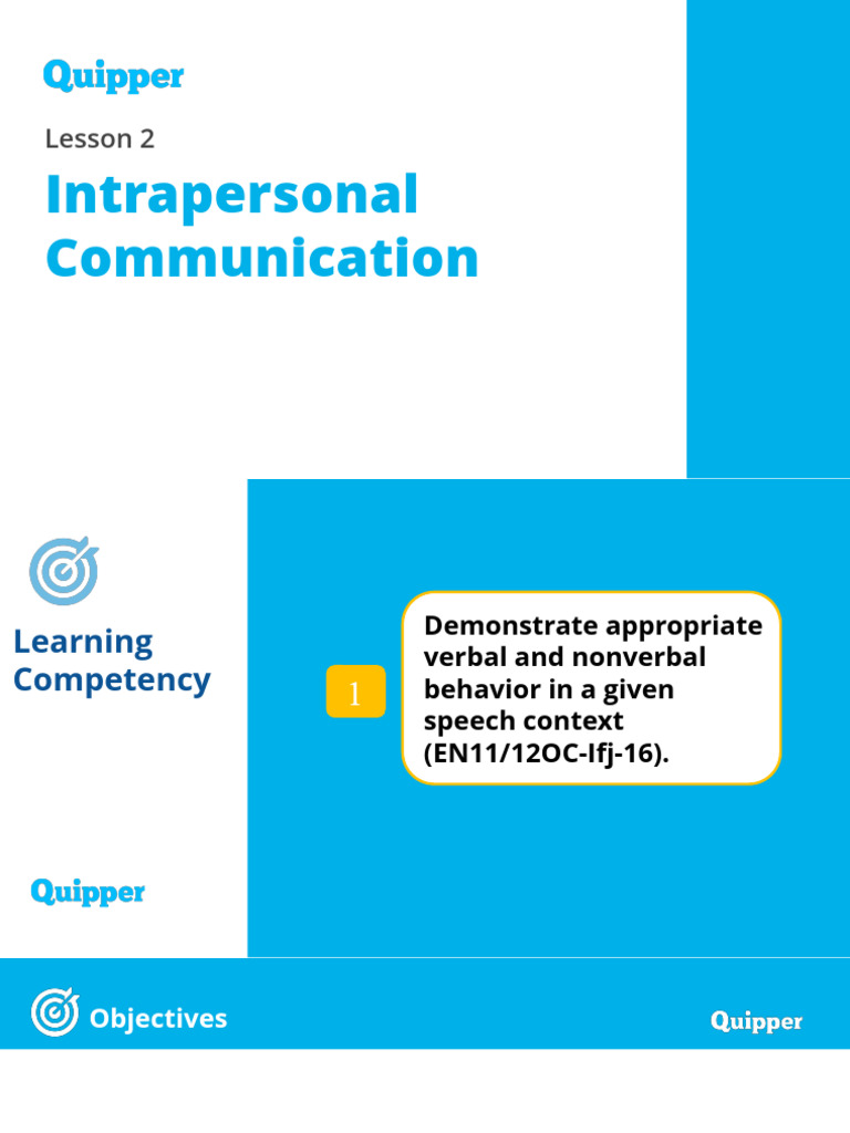 Oral Communication Unit 4 Lesson 2 Intrapersonal Speech Context | PDF ...