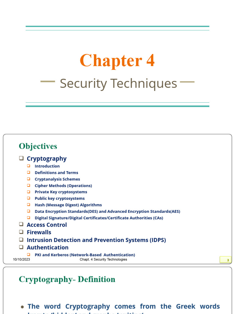 Chapter 4 Security Techniques | PDF | Computers