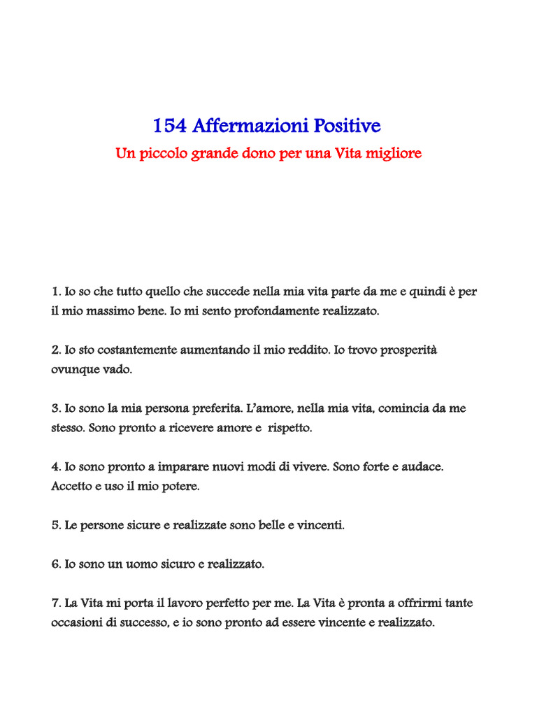 154 Affermazioni Positive | PDF