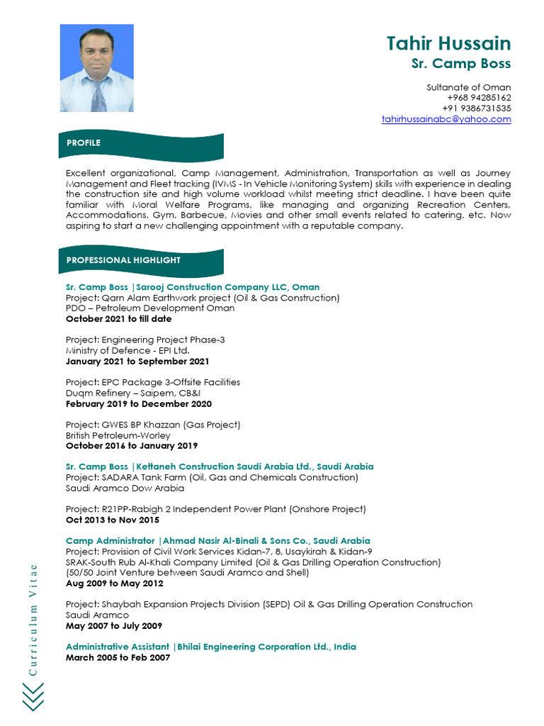Camp Boss CV | PDF