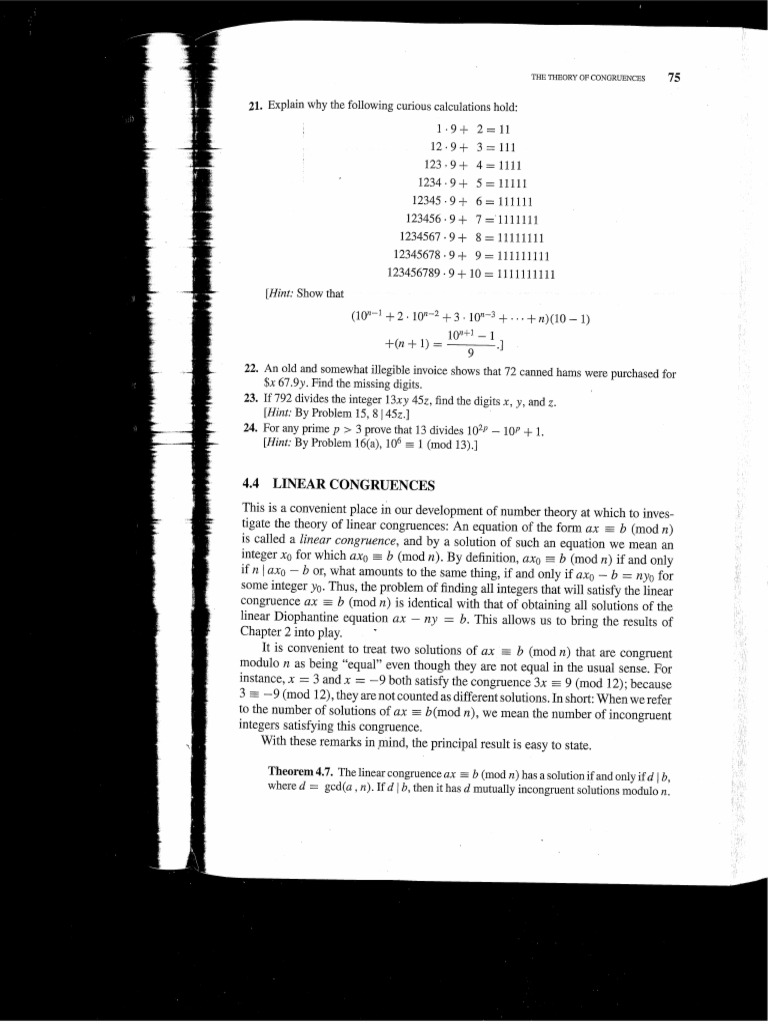 Linear Congruences | PDF