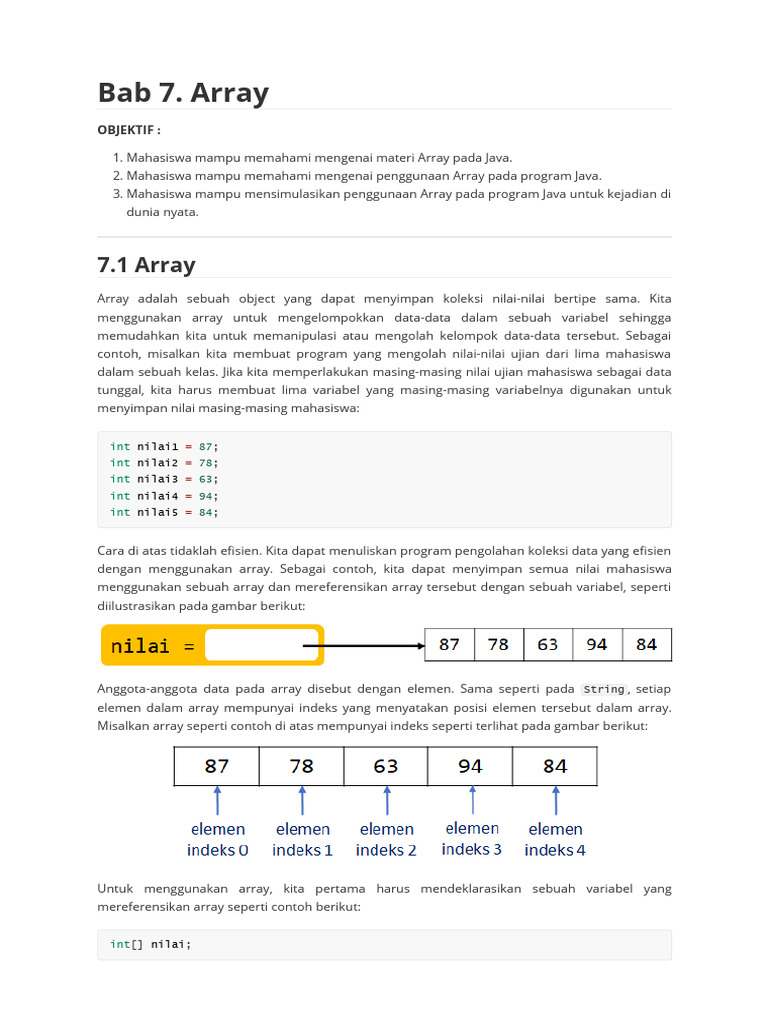 Bab 7. Array | PDF
