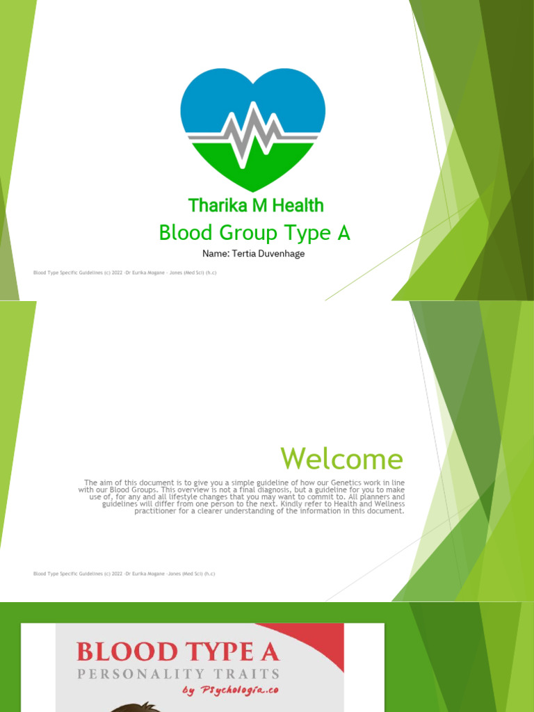 Blood Type A - Meal Planner | PDF | Clinical Medicine | Medicine