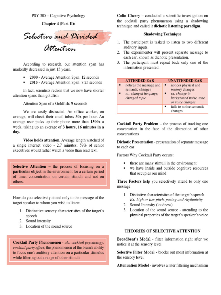 PSY 305 - Chapter 4 Part II (Reviewer) | PDF