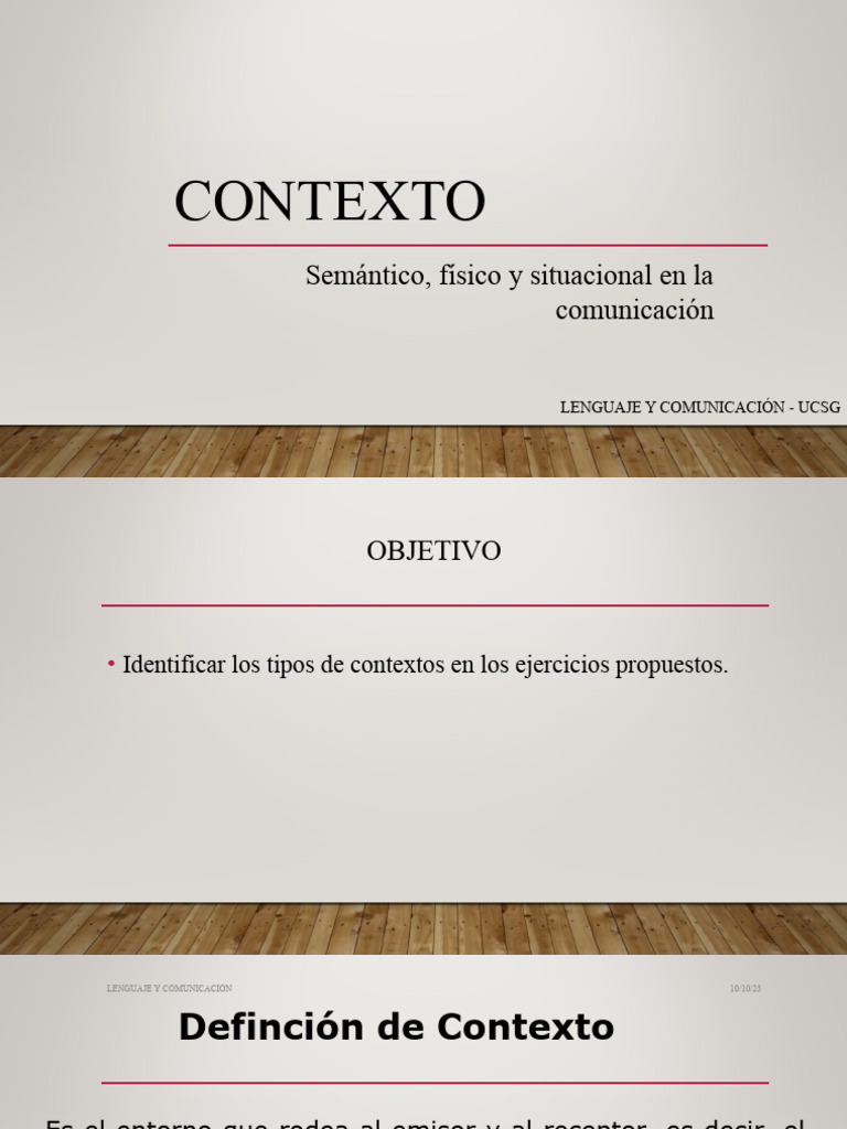El Contexto Físico, Semántico y Situacional | PDF | Comunicación | Cognición
