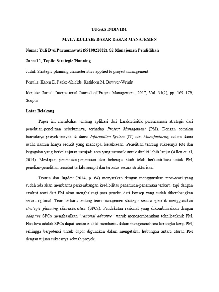 TUGAS INDIVIDU DDMP Yuli Dwi Purnamawati | PDF